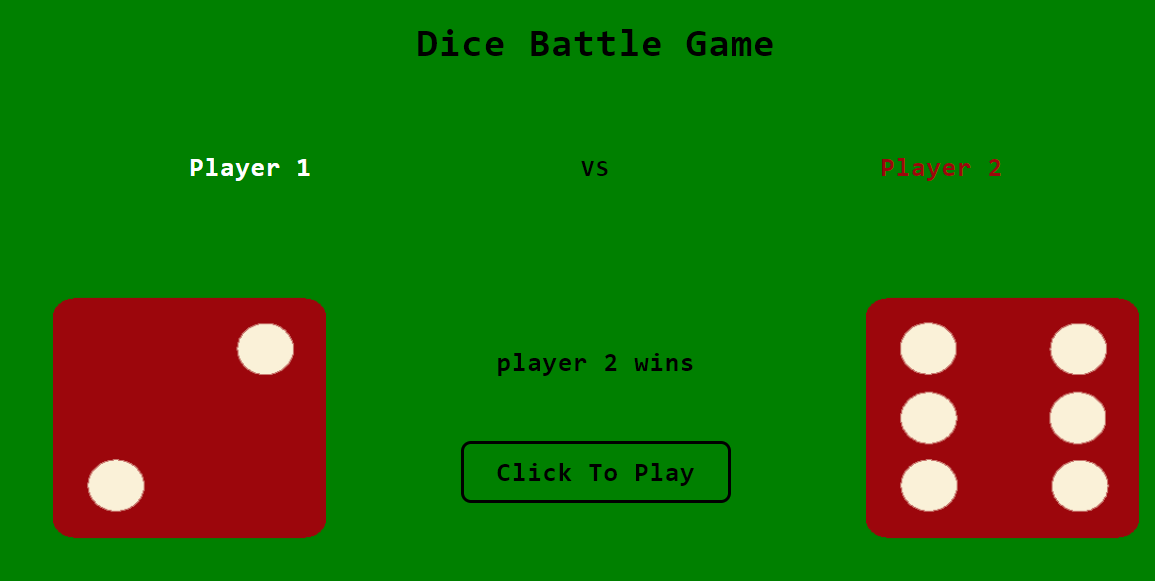 Dice Battle Game In Javascript Free Source Code Sourcecodester